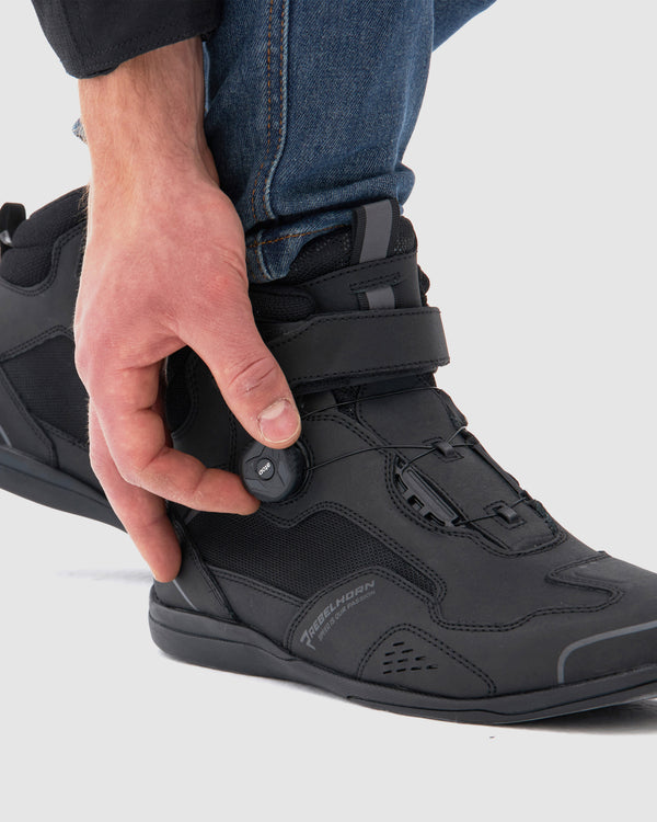 Spark II Motorcycle Boots Black | Rebelhorn Official