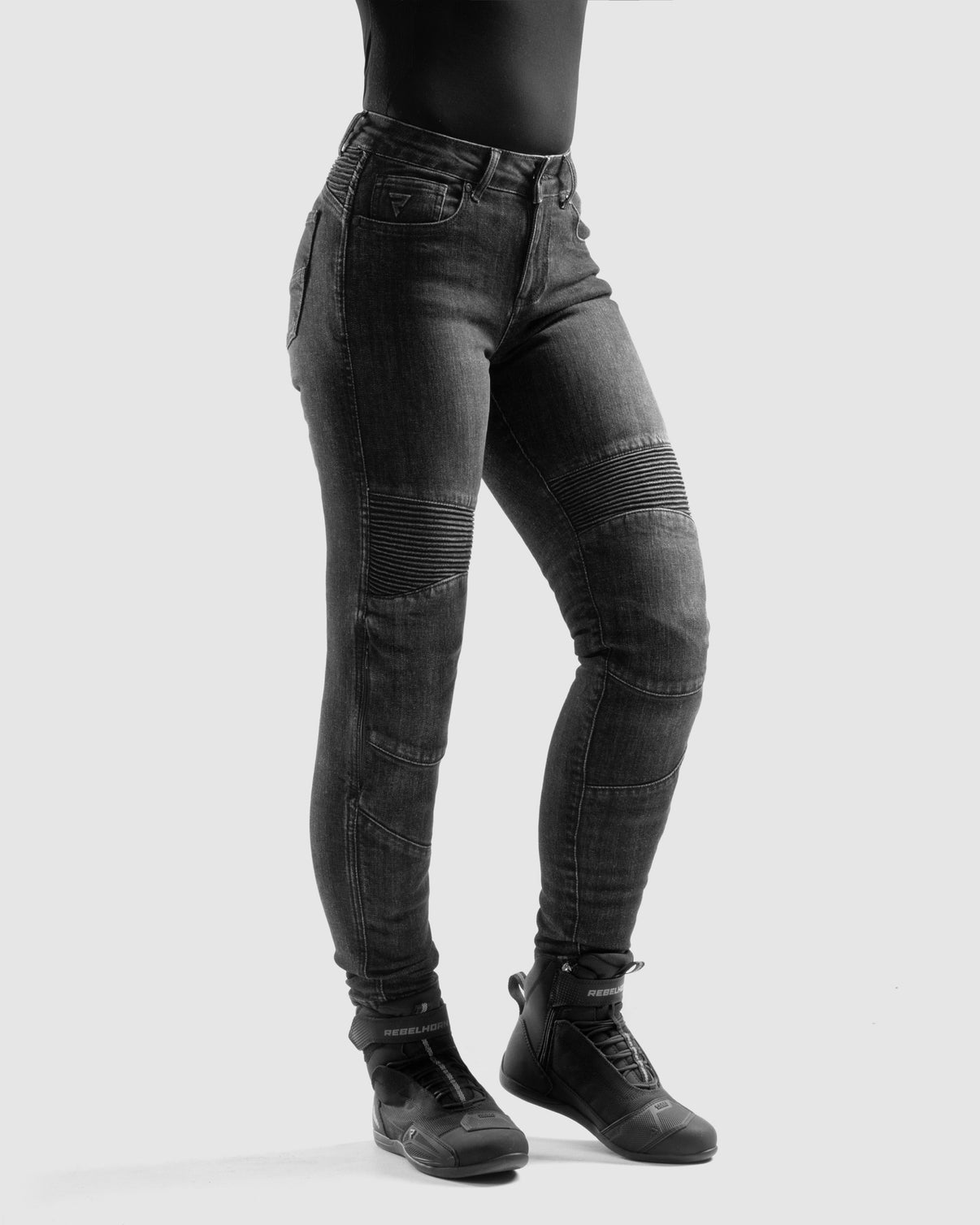 Rebelhorn Agness 2 Mono Women’s Motorcycle Jeans Washed Black ...