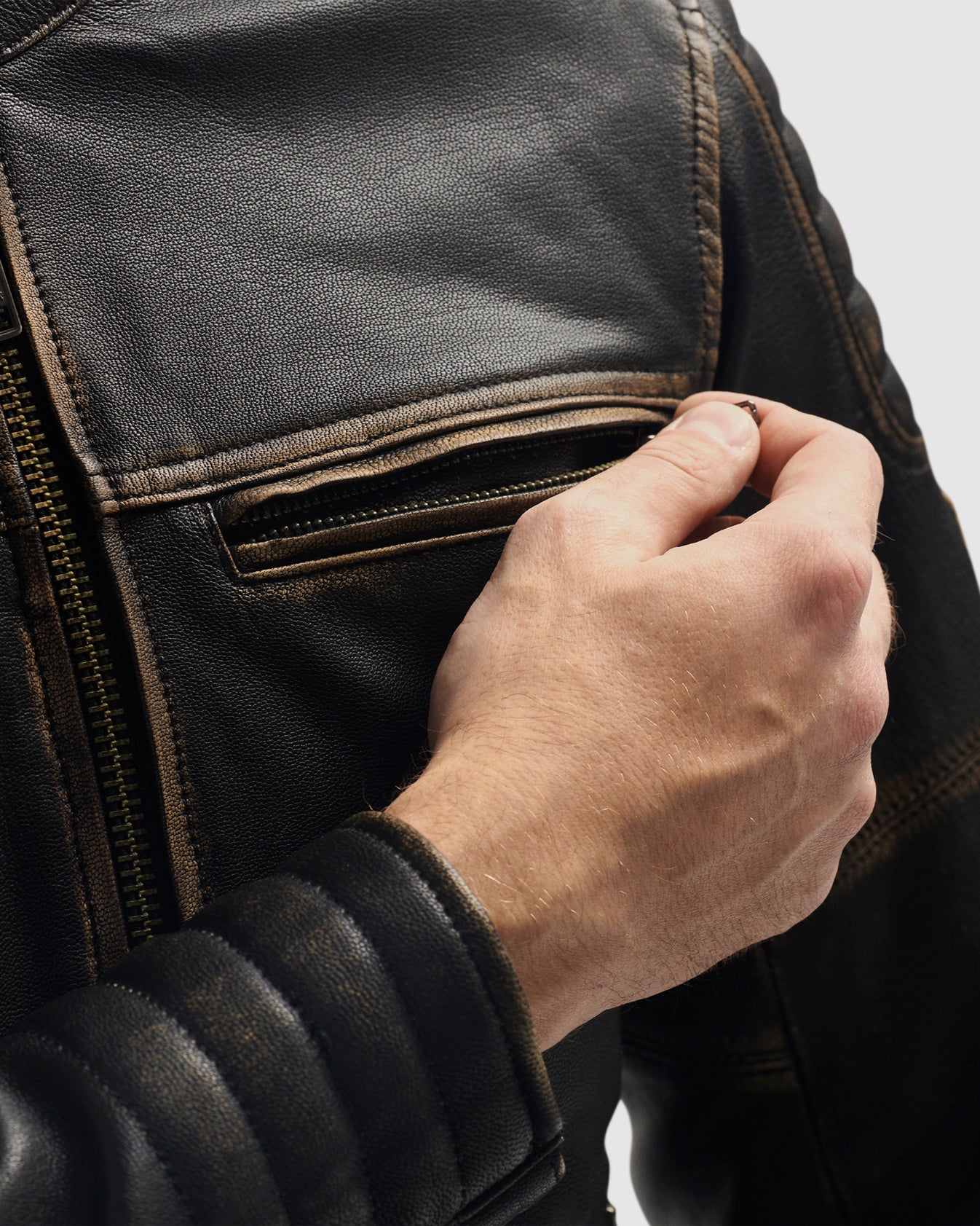 Hunter II Leather Jacket Vintage Brown – Rebelhorn Official