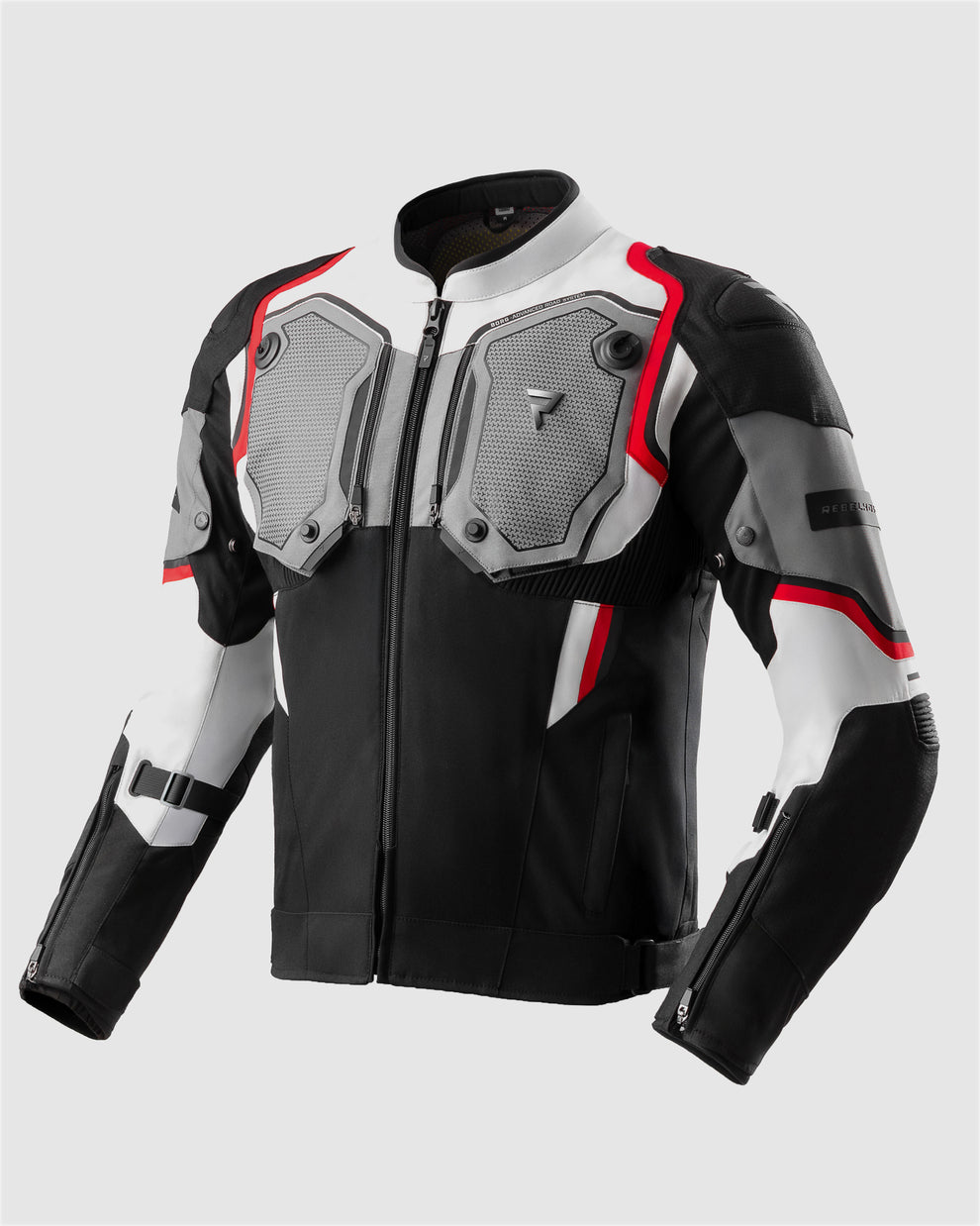 Borg II Motorcycle Jacket Black, Grey, Red – Rebelhorn Official