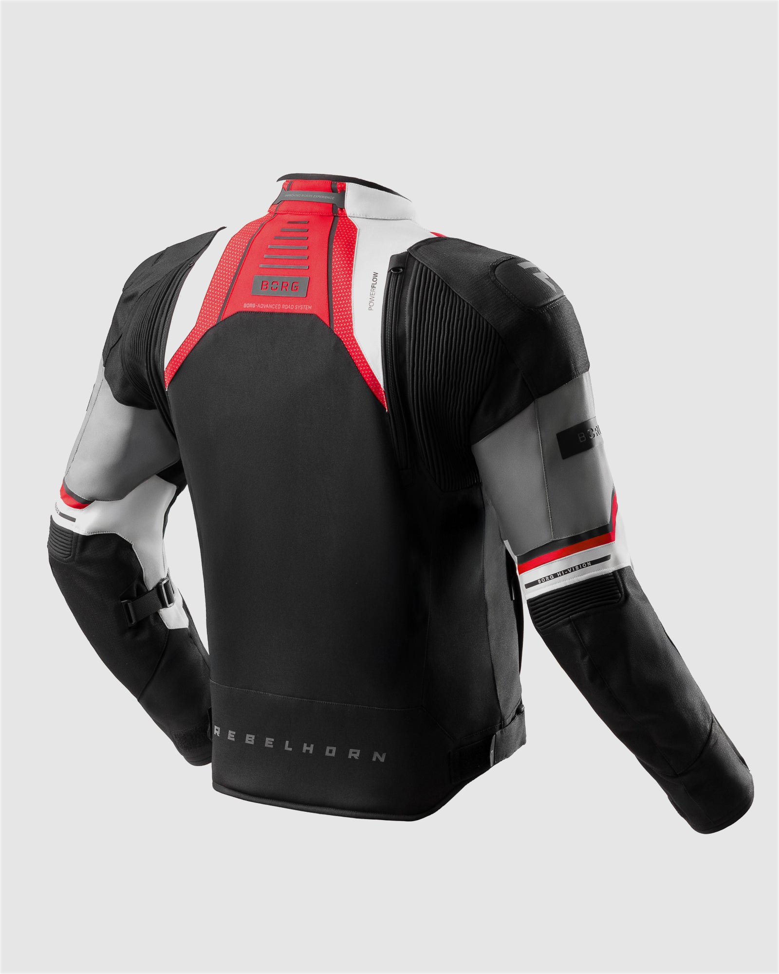 Borg II Motorcycle Jacket Black, Grey, Red – Rebelhorn Official