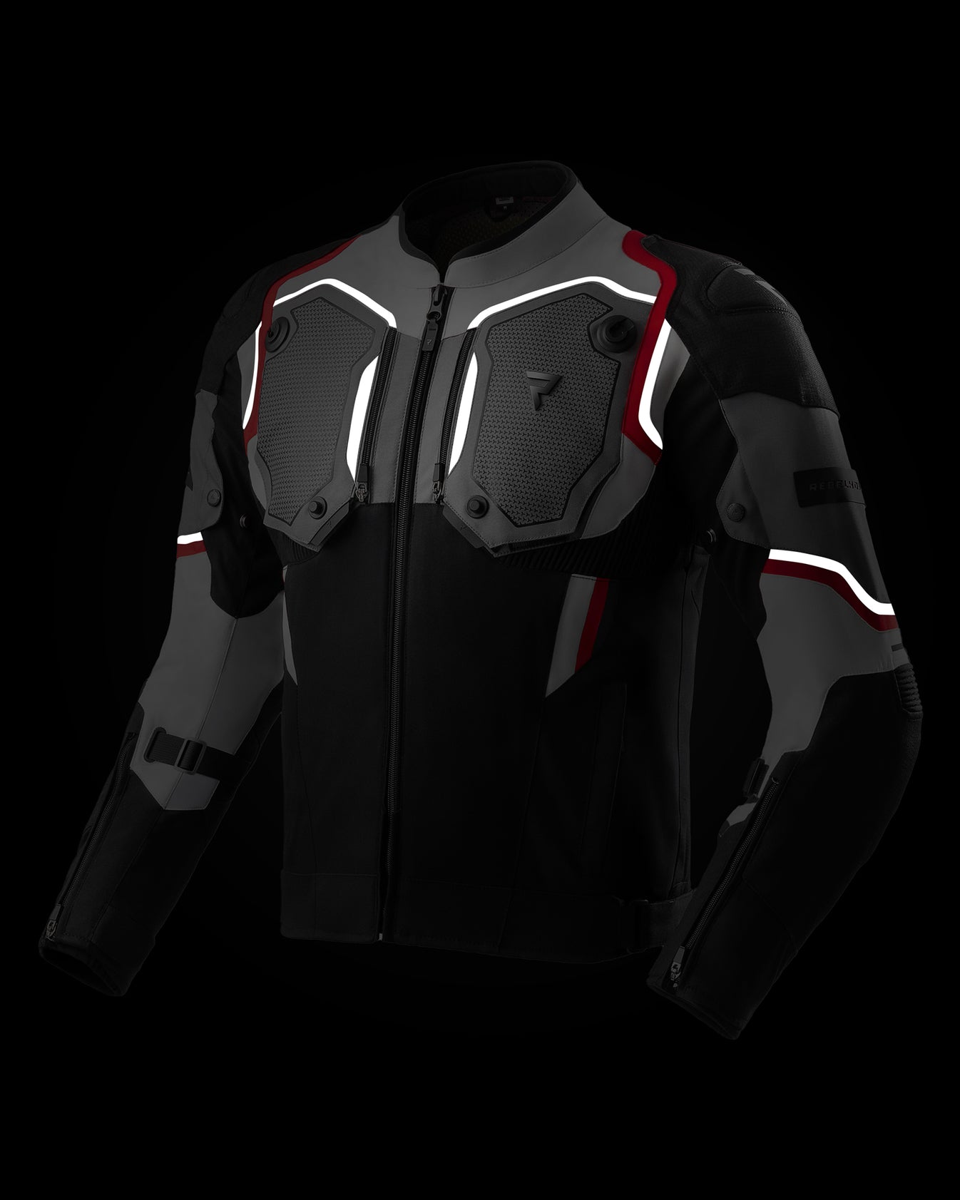 Borg II Motorcycle Jacket Black, Grey, Red – Rebelhorn Official