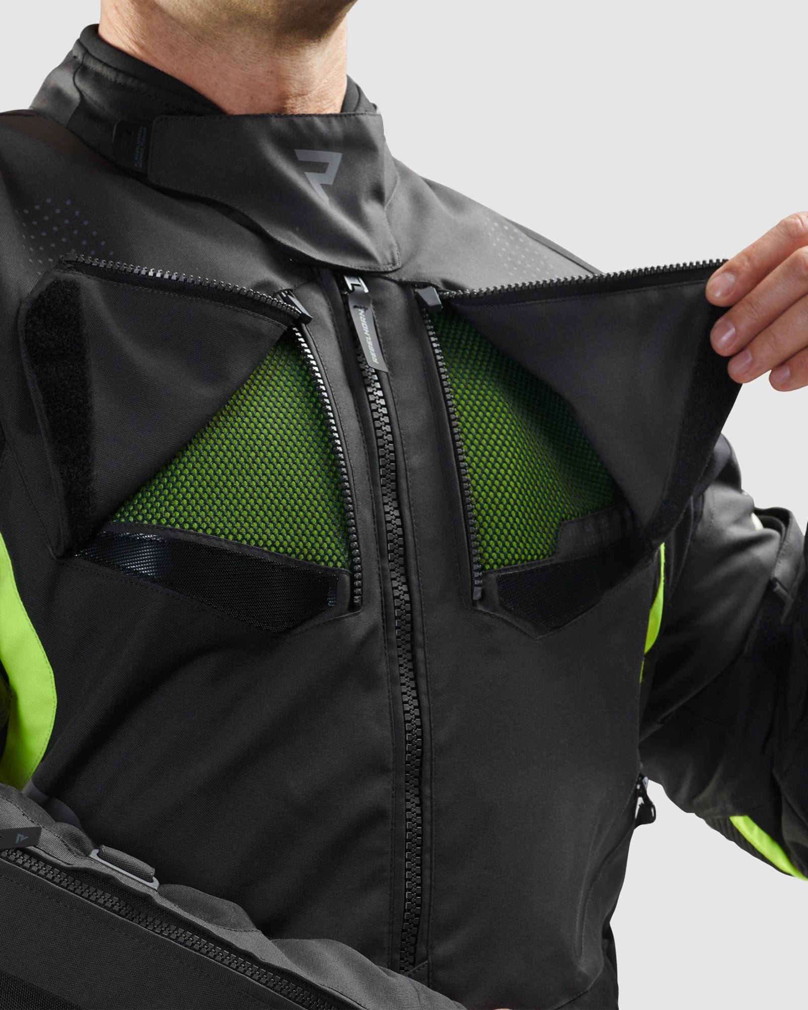 Hiker IV Black Anthracite Fluo Motorcycle Touring Jacket – Rebelhorn