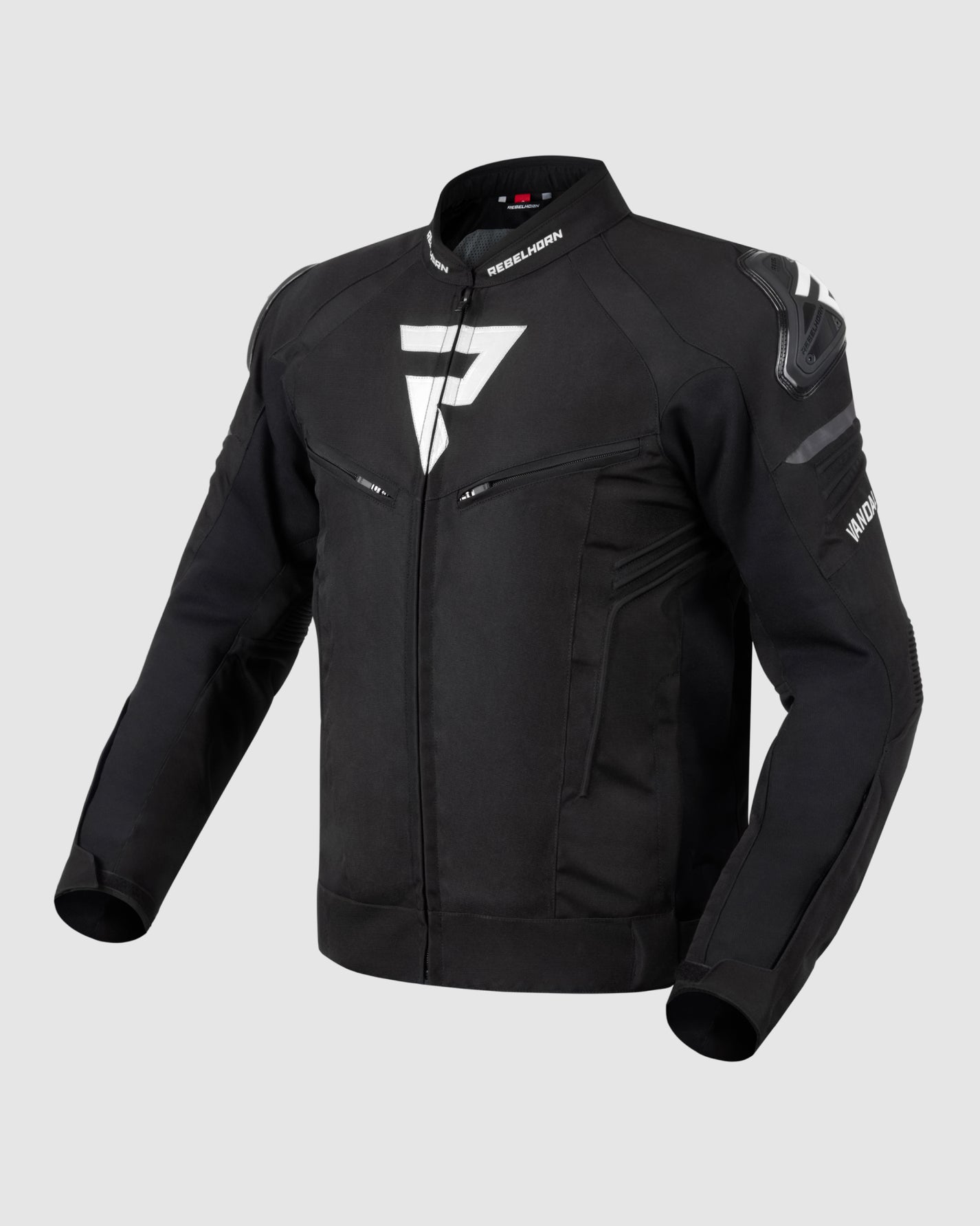 Vandal Motorcycle Jacket Black White | Rebelhorn Official